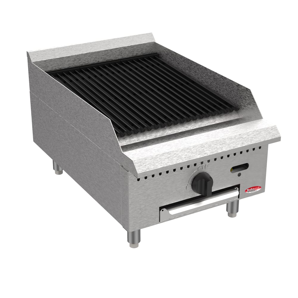 Bakemax BACGG18-2 18" Gas Charbroiler w/ Cast Iron Grates, Convertible