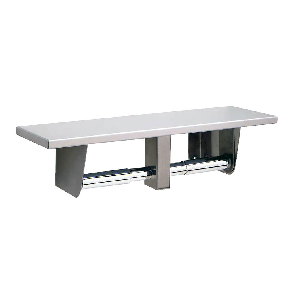 Bobrick B-2840 Toilet Tissue Dispenser w/ Utility Shelf, Stainless