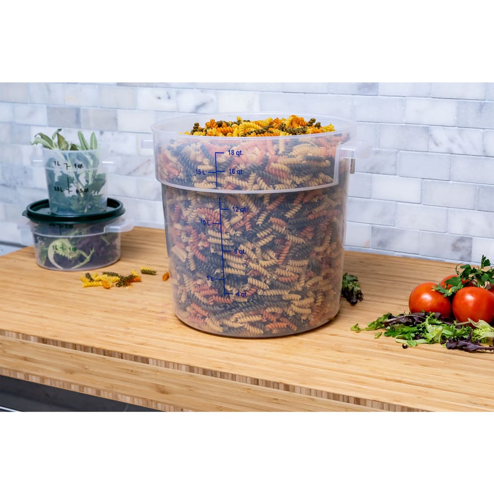 Carlisle 1096830 18 qt Round Storage Container - Clear