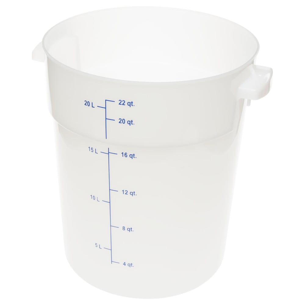 Carlisle 1097902 22 qt Round Storage Container - White