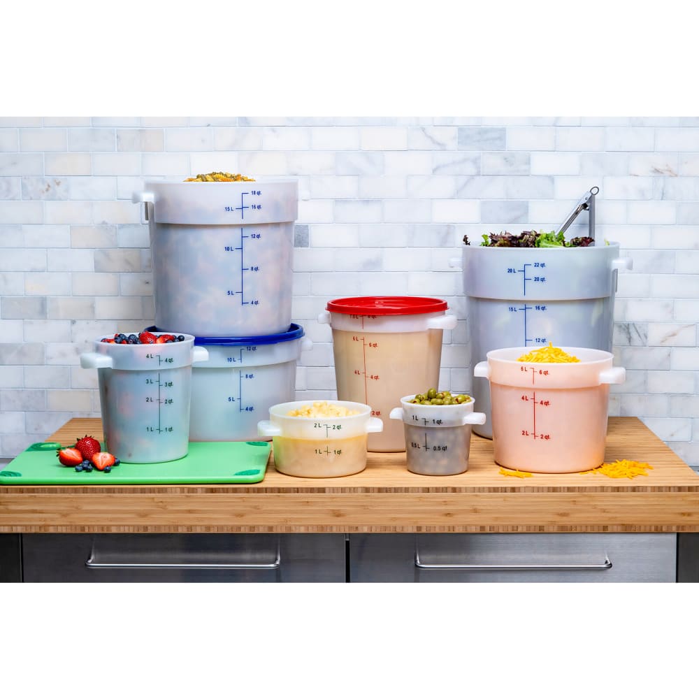 Carlisle 1097902 22 qt Round Storage Container - White