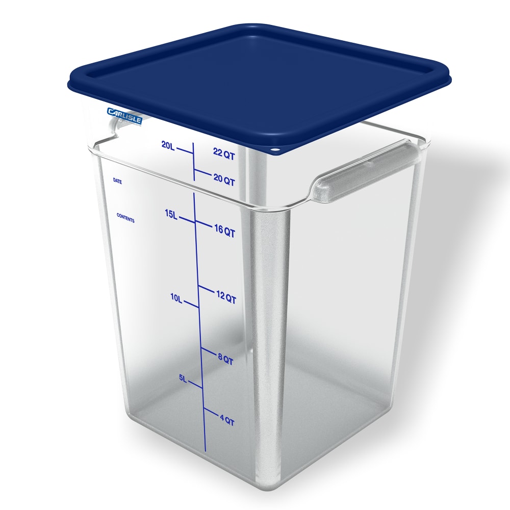 Carlisle 1195607 22 qt Square Food Storage Container - Polycarbonate, Clear