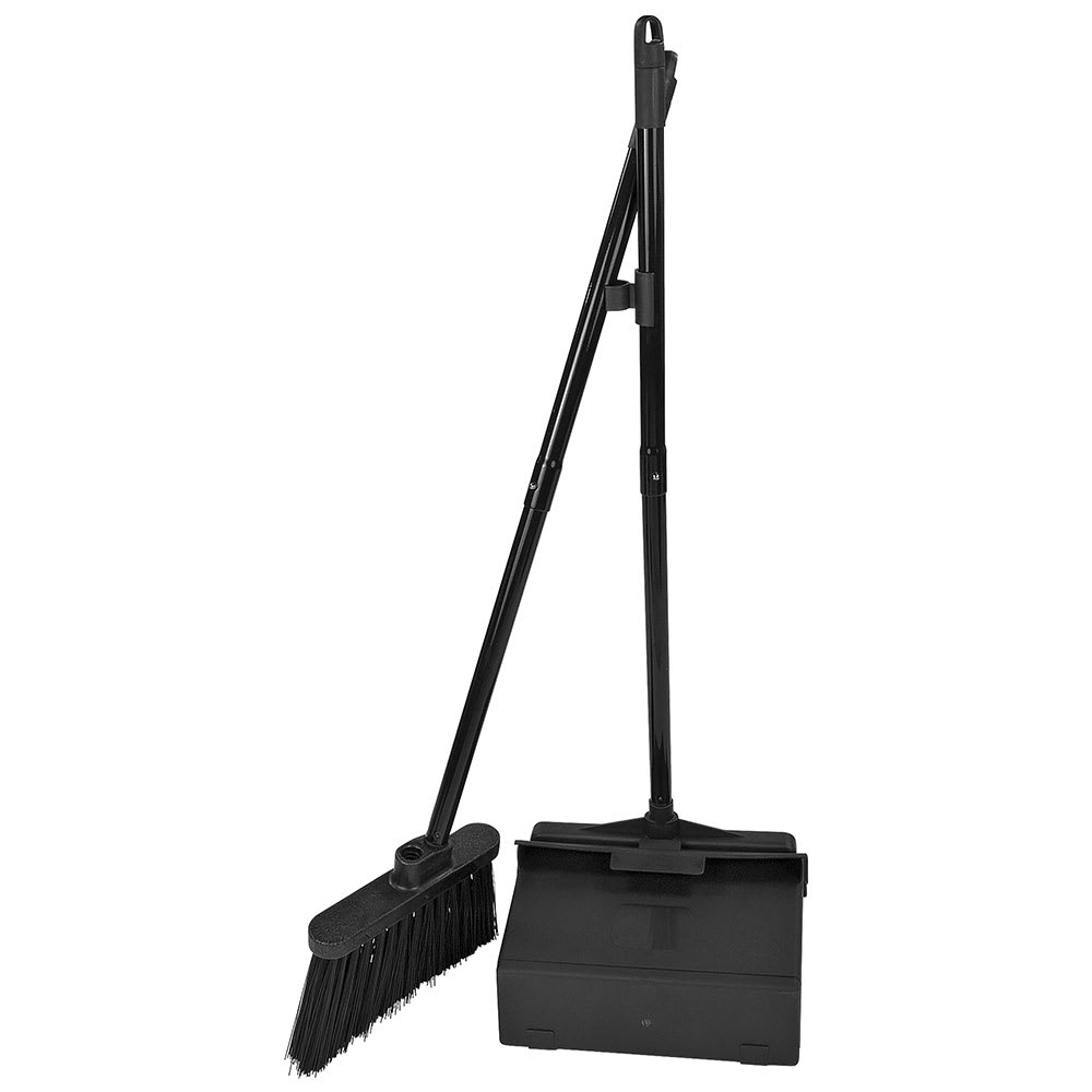 Carlisle 36141503 30" Lobby Dust Pan Combo - Broom Handle Clip, Black
