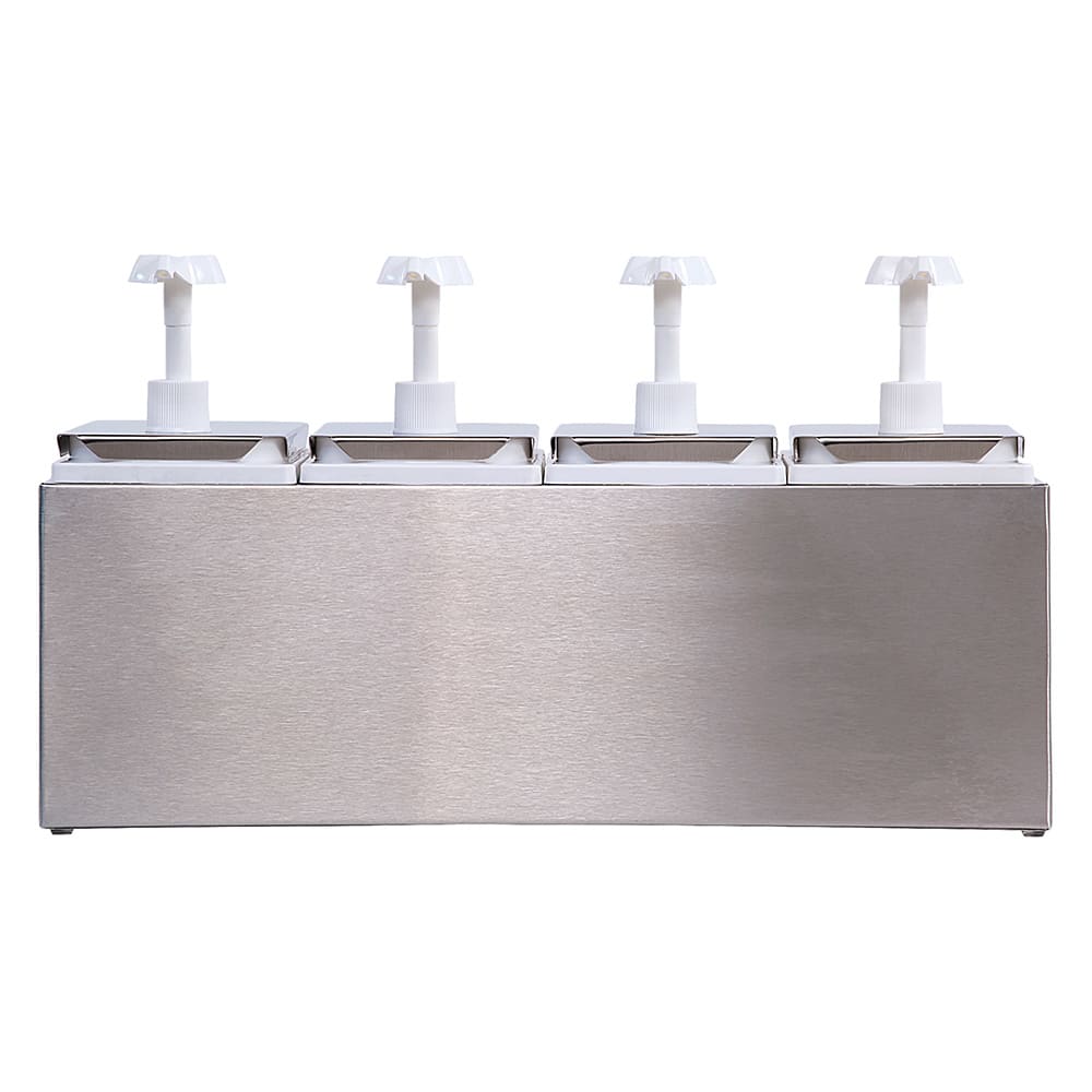 Carlisle 38504 Topping Rail Condiment Dispenser w/ (4) Pumps, (1) oz ...