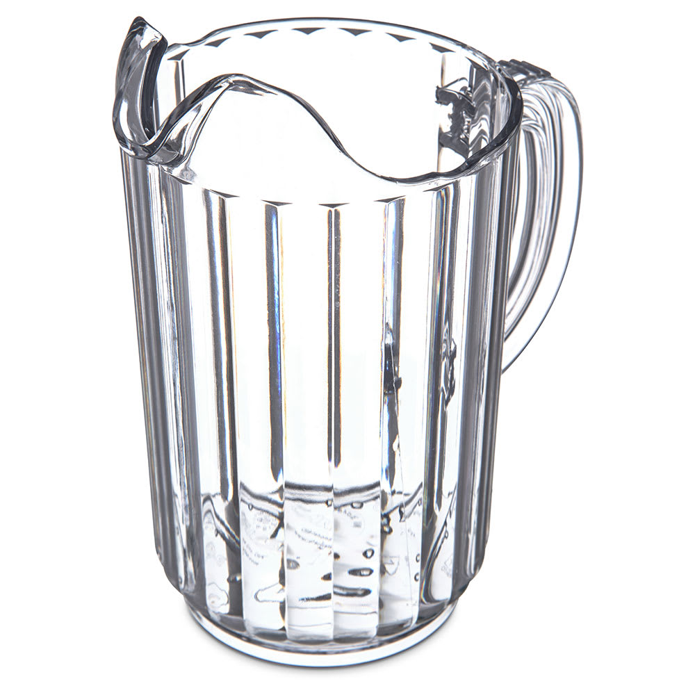 Carlisle 553607 32 oz Plastic Pitcher w/ Fluted Sides, Clear