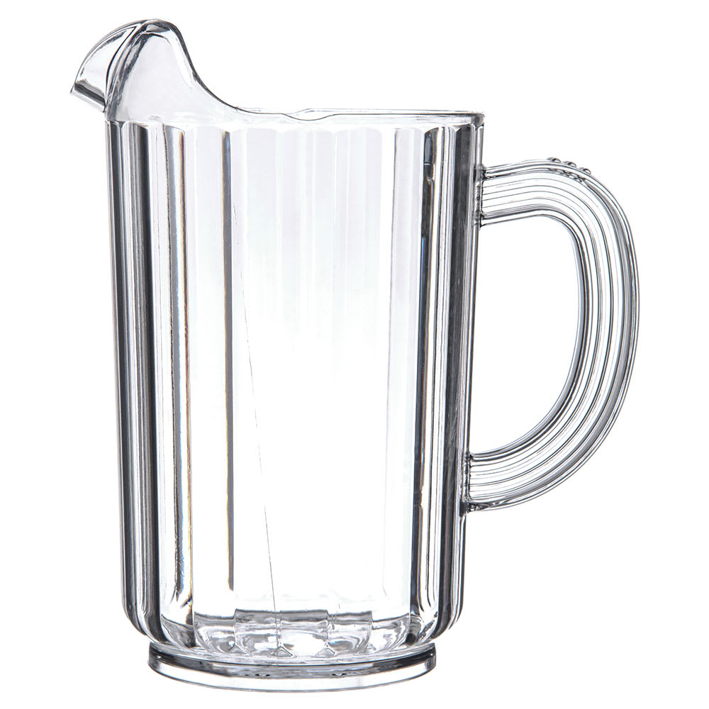 Carlisle 553607 32 oz Plastic Pitcher w/ Fluted Sides, Clear