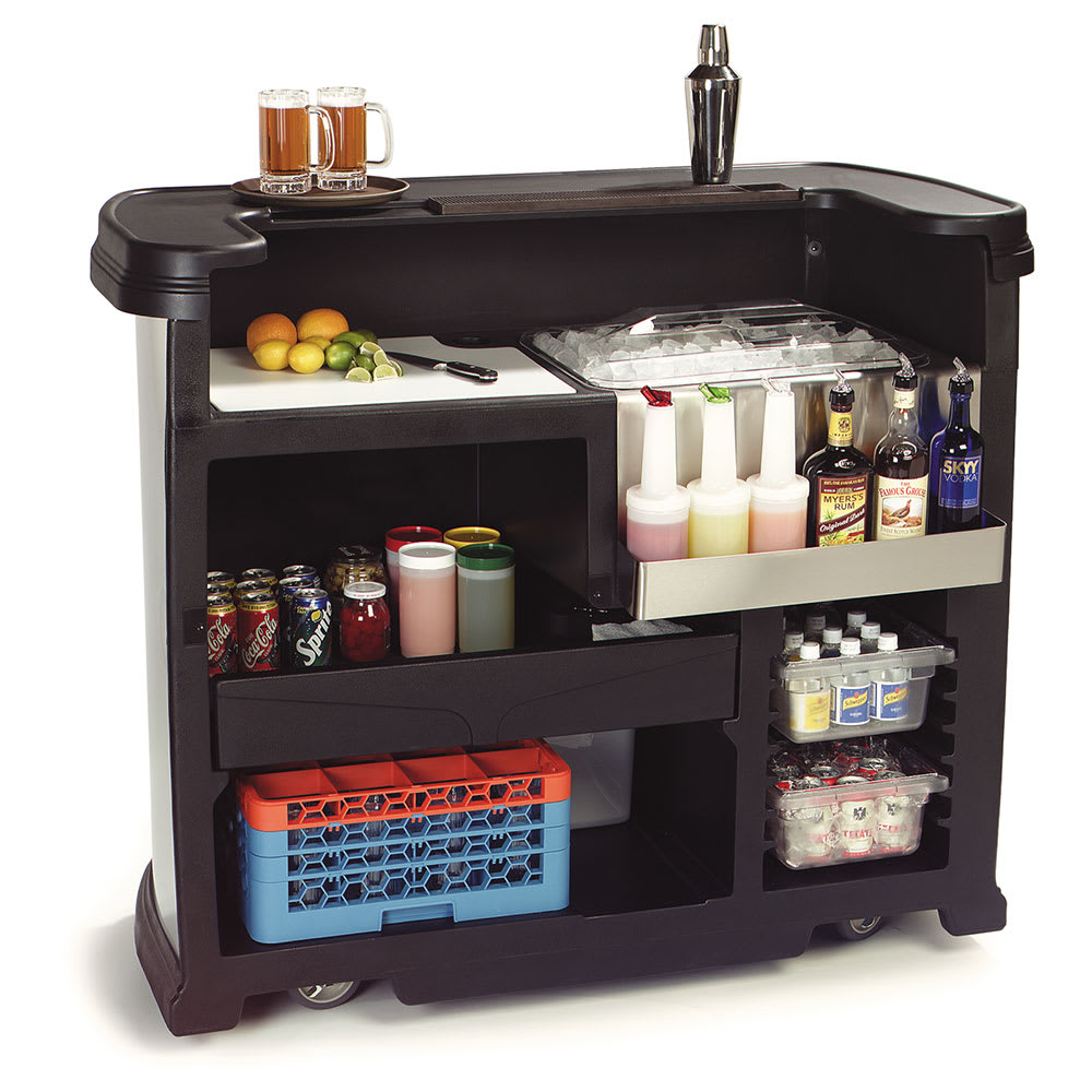 Carlisle 755044 56" Portable Bar - 15 gal Ice Bin, Polyethylene, Stainless
