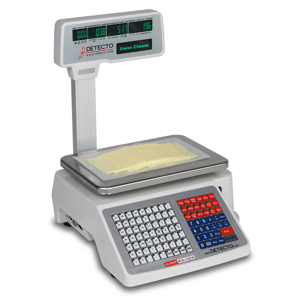 Detecto DL1030P 30 lb Digital Price Computing Scale w/ Label Printer ...