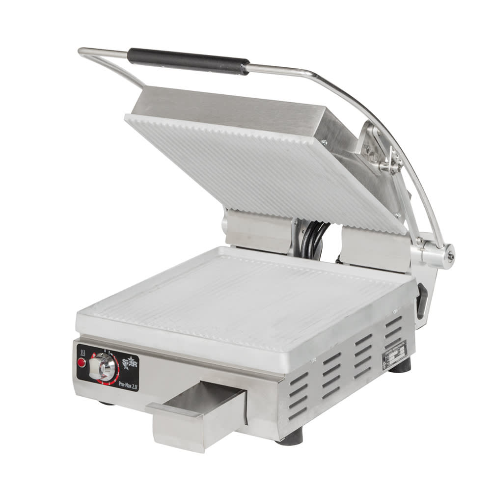 Star PGT14 Single Commercial Panini Press w/ Aluminum Grooved Plates, 120v
