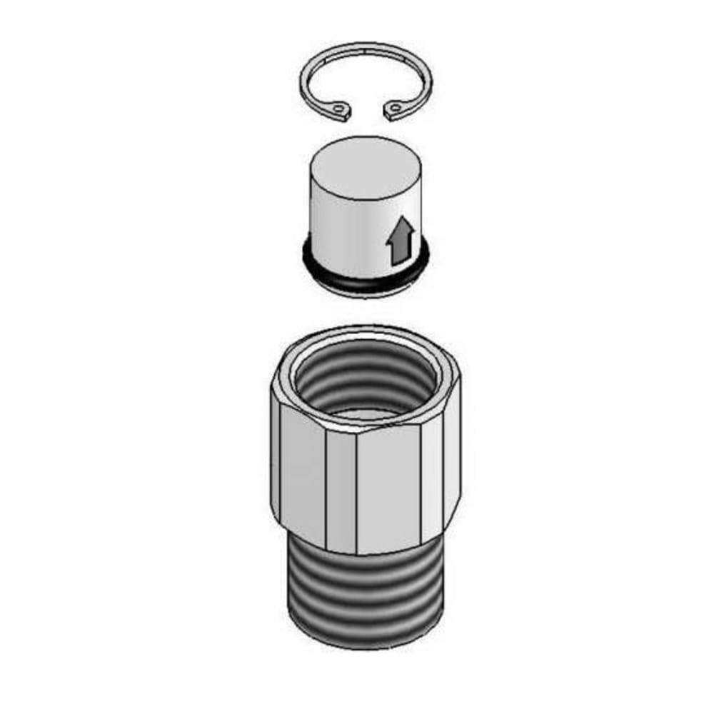 T&S 015073-40 Check Valve Adapter w/ Check Valve & Retaining Ring