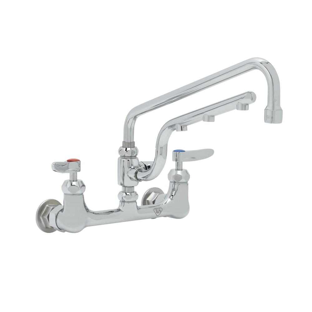 T&S B-0231-U12-CR Splash Mount Faucet - 12" Swing Spout, 10 3/8" Spray Arm