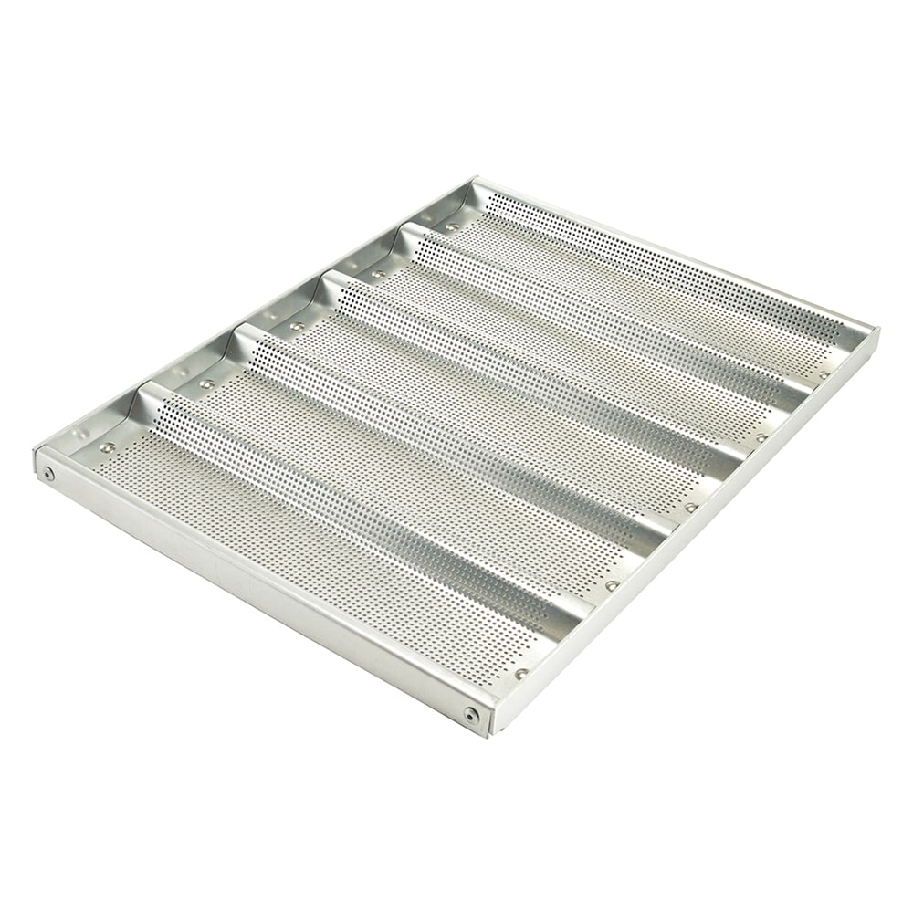 Winco ABPN-5H 5 Slot Sub Sandwich Roll Pan - 13"L x 18"W, Aluminum