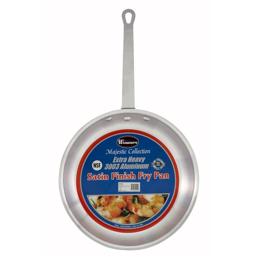 Winco AFP-8S 8" Aluminum Frying Pan w/ Solid Metal Handle