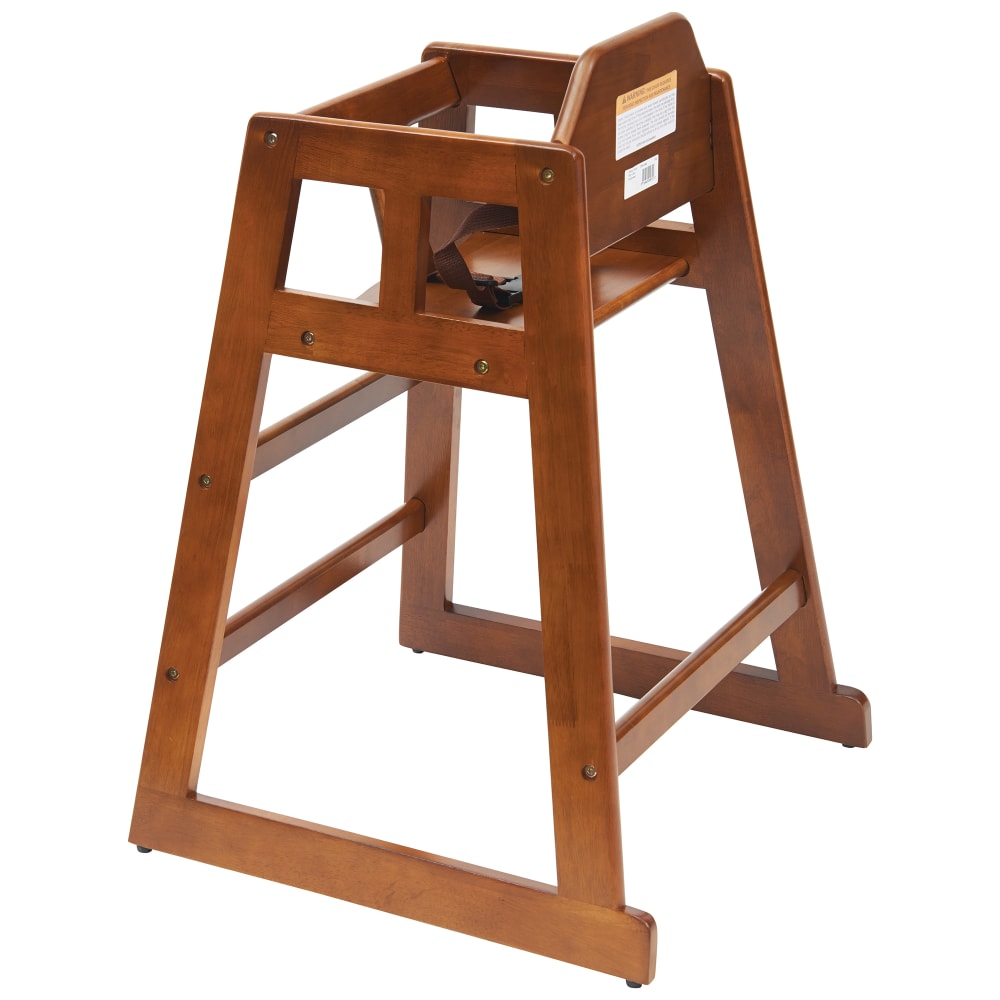 Winco CHH-104 29 3/4" Stackable Wood High Chair w/ Waist Strap, Walnut