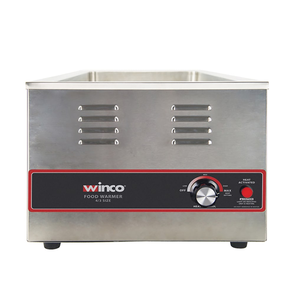 Winco FW-L600 Countertop Food Warmer - Wet w/ (4) 1/3 Pan Wells, 120v