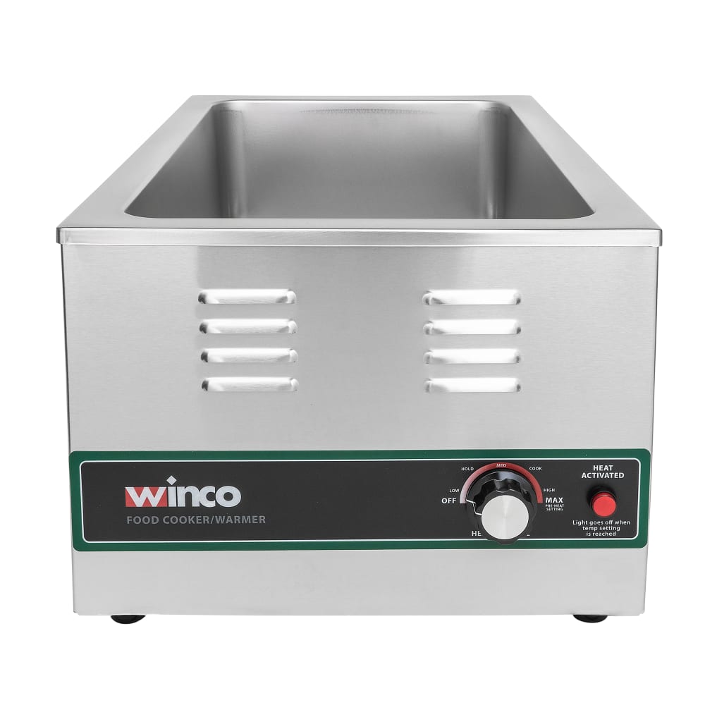 Winco FW-S600 Countertop Food Warmer - Wet w/ (1) Full Size Pan Wells, 120v