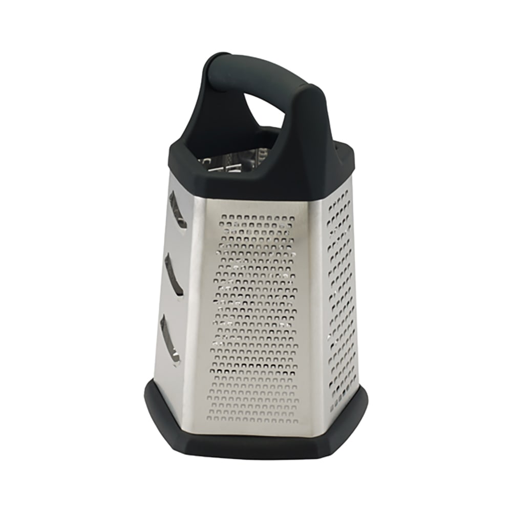 Winco GT-401 5 Sided Box Grater - 5" x 5" x 8", Stainless Steel