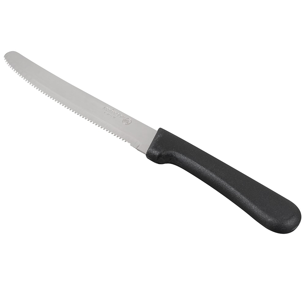 Winco K-50P Round Tip Steak Knife w/ 5" Blade & Plastic Handle