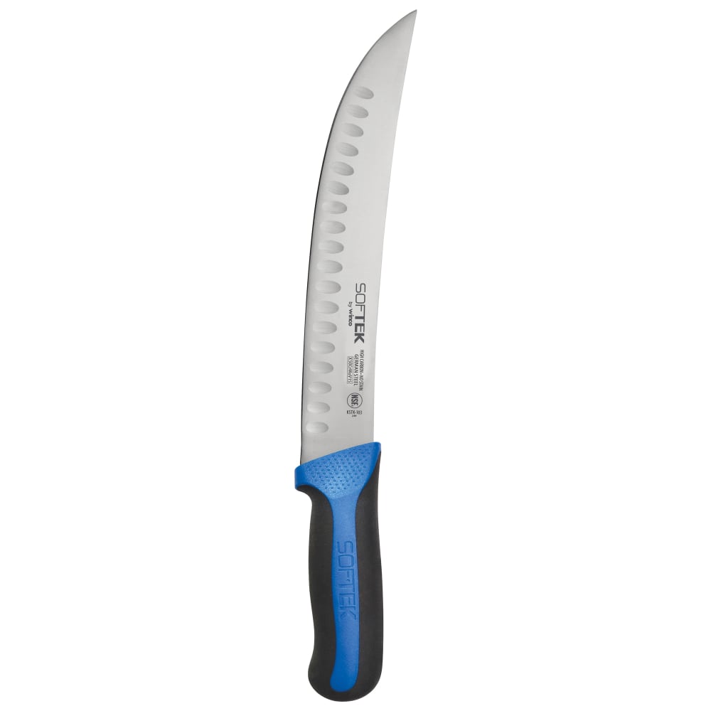 Winco KSTK-103 10" Cimeter Knife w/ Black & Blue Rubber Handle ...