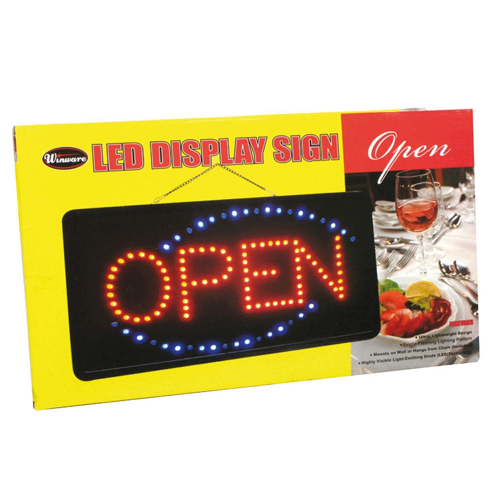 Winco LED-6 Open Sign - LED, Single Flashing Pattern