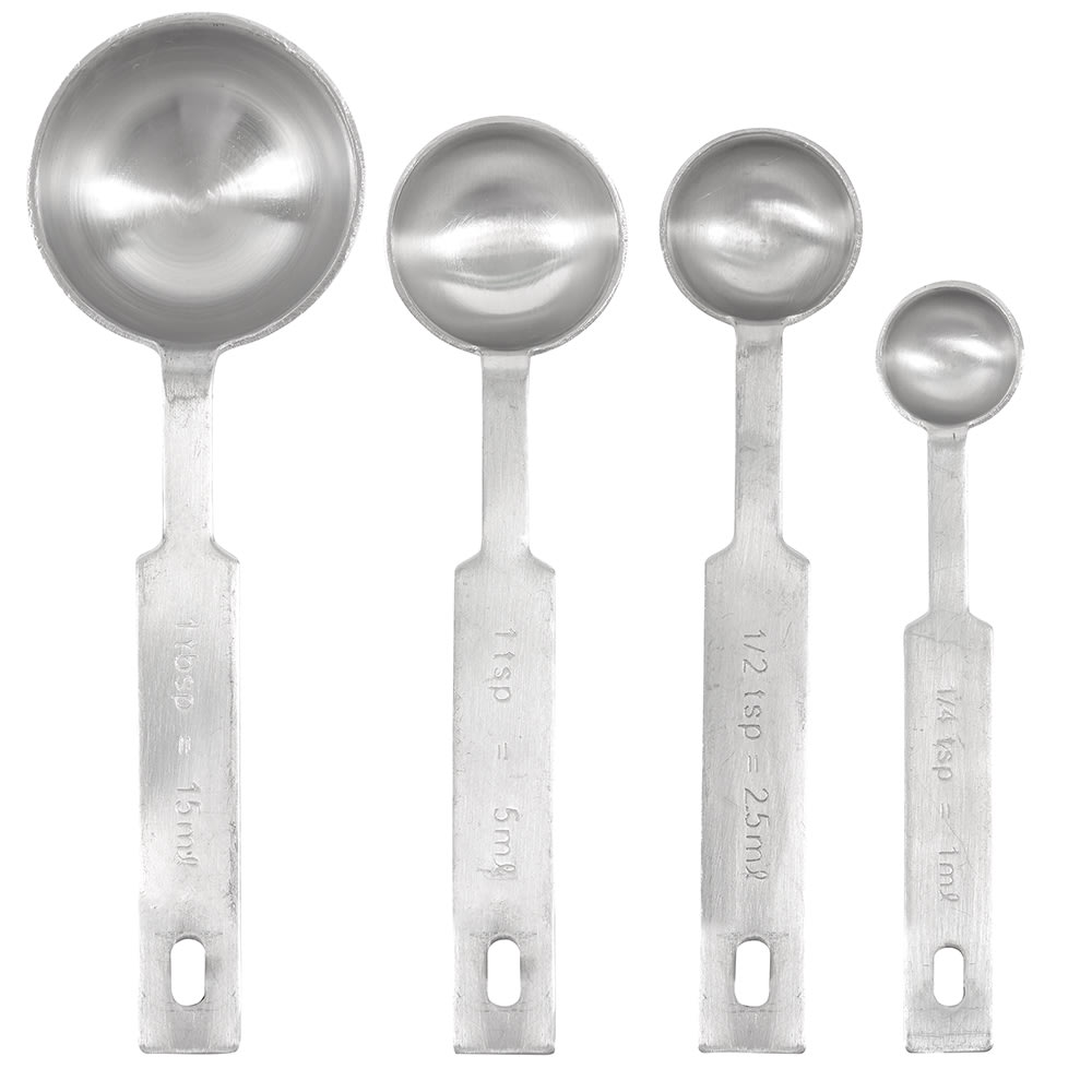 Winco MSPD-4X 4 Piece Deluxe Measuring Spoon Set, Stainless