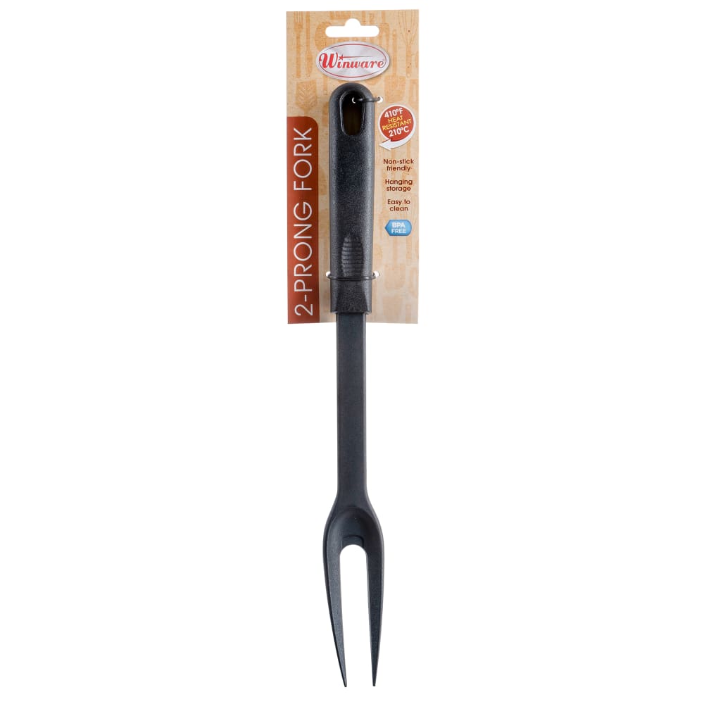 Winco NC-PF2 2 Prong Nylon Cooks Fork, Black
