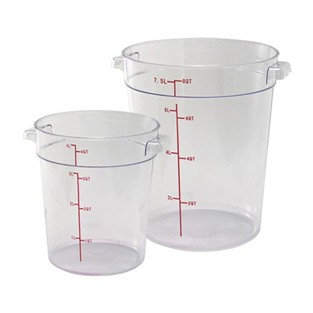 Winco PCRC-1 1 qt Round Storage Container - Polycarbonate, Clear