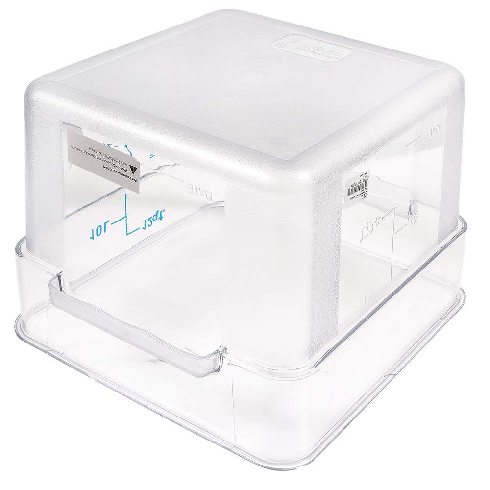 Winco PCSC-12C 12 qt Square Storage Container, Polycarbonate, Clear