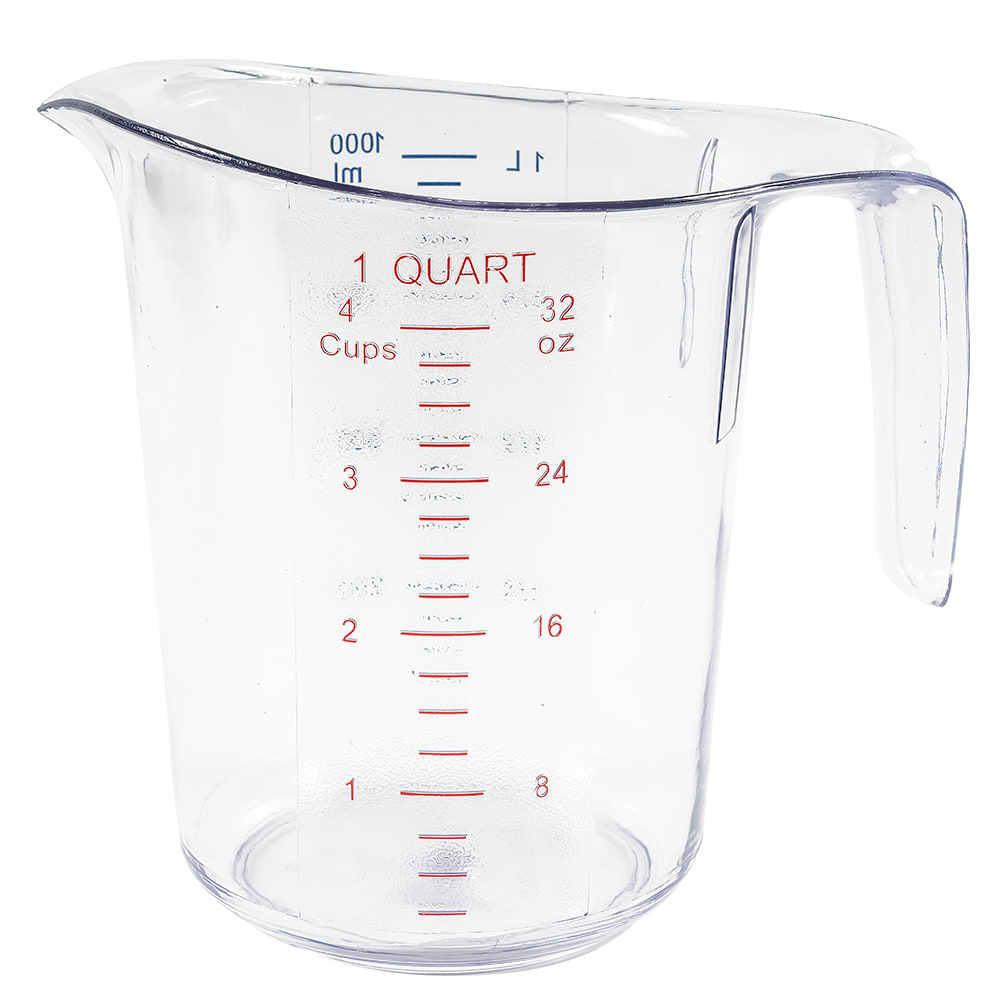 Winco PMCP-100 1 qt Measuring Cup - Polycarbonate, Clear