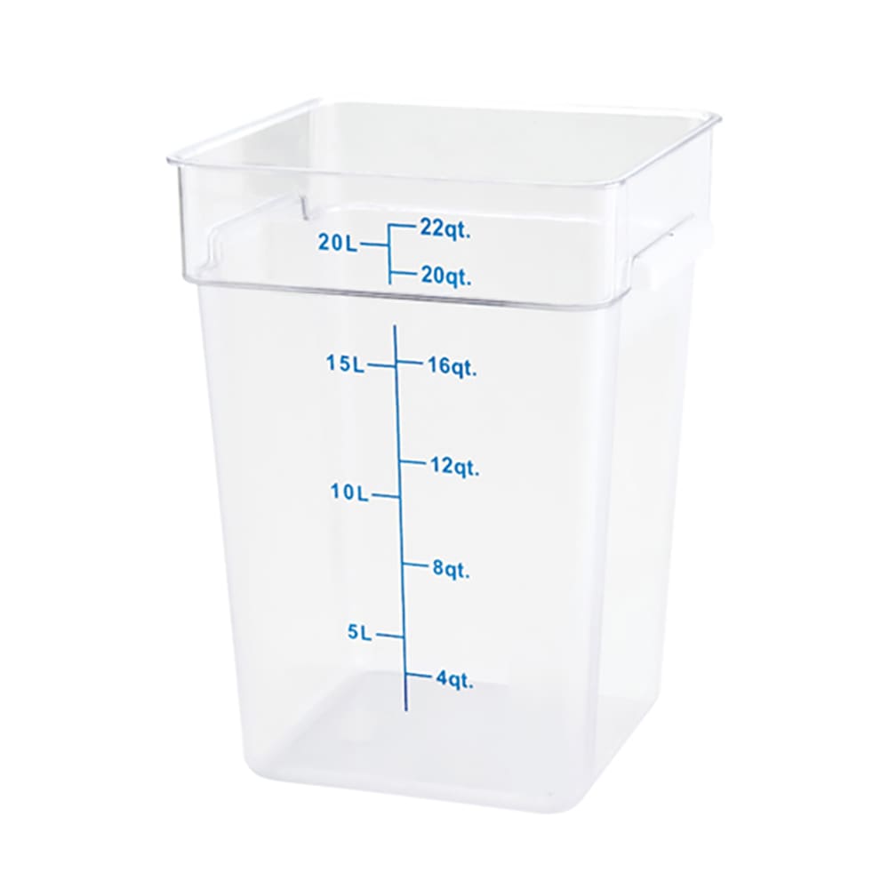 Winco PTSC-22 22 qt Square Food Storage Container - Translucent