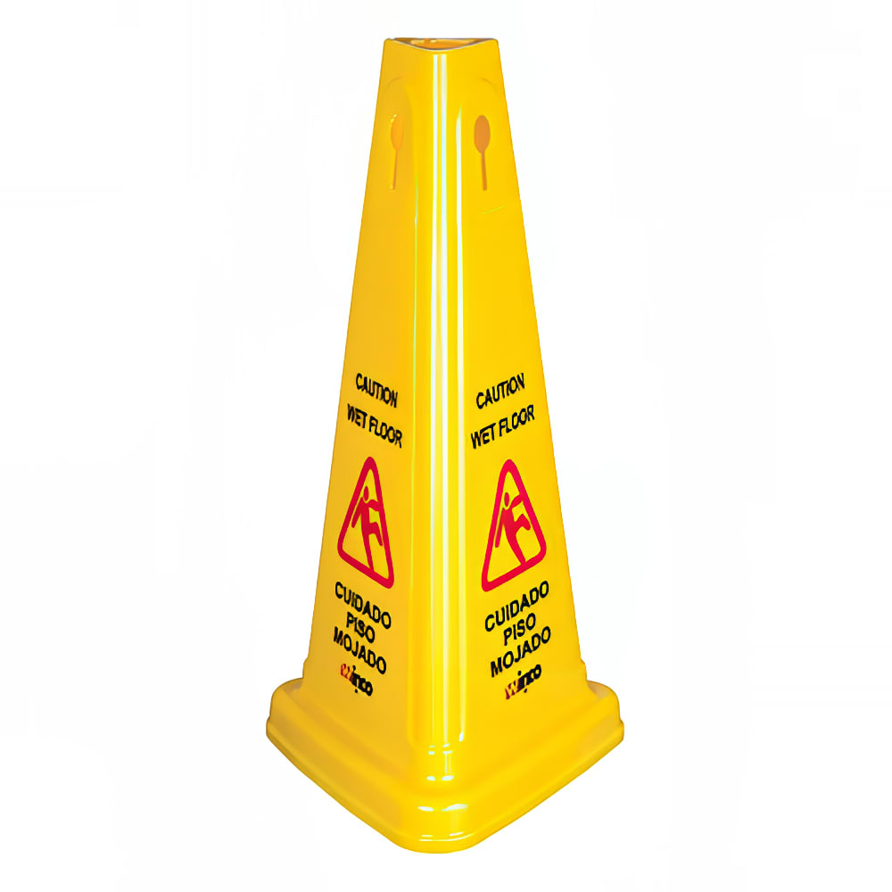 Winco WCS-27T 27" Tri-Cone Wet Floor Caution Sign