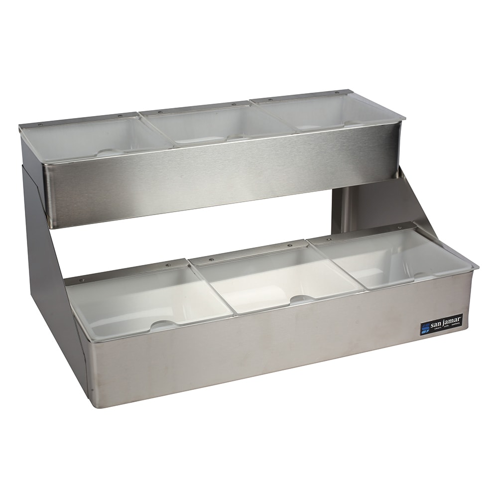 San Jamar B4706INL (6) Compartment Bar Garnish Tray - Notched Lid