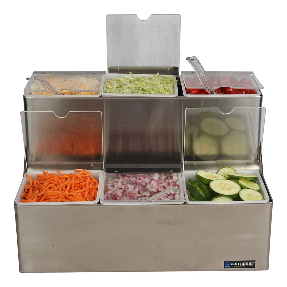 San Jamar B6706INL (6) Compartment Bar Garnish Tray - Notched Lid