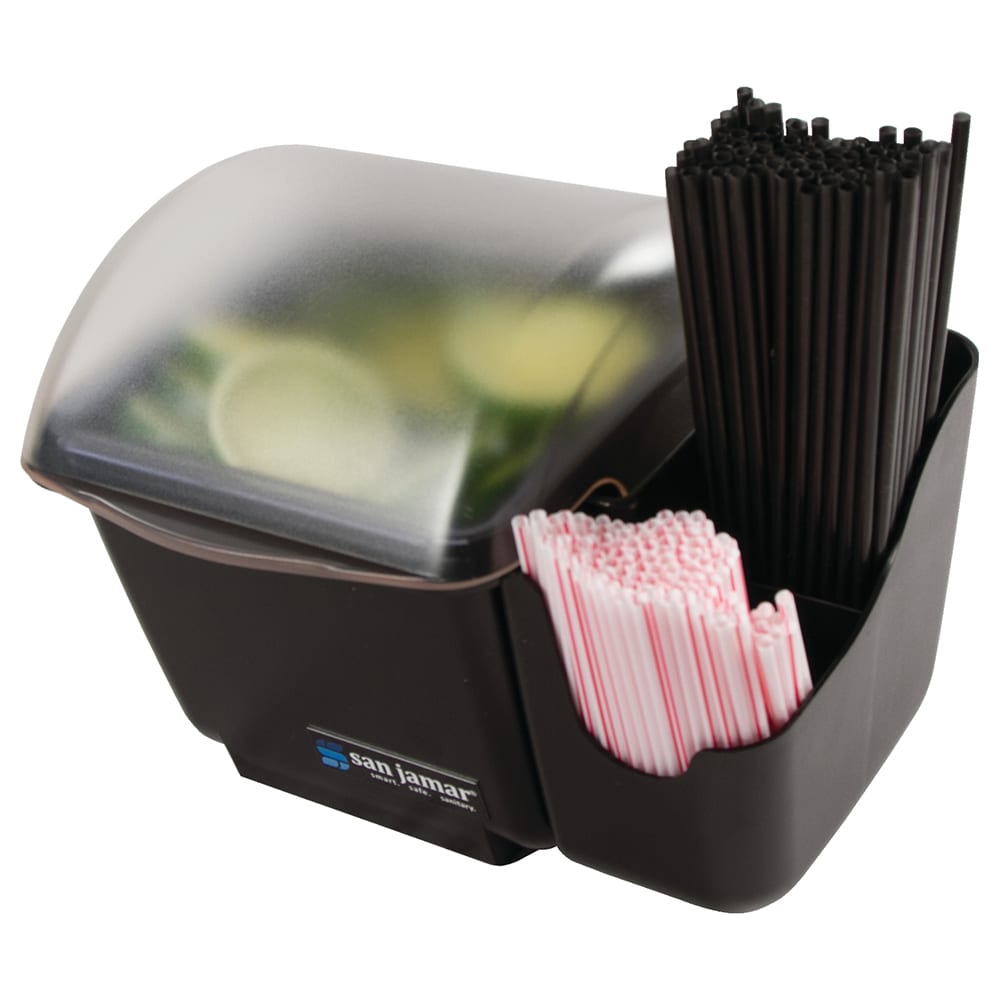 San Jamar BD2002CAR (1) Compartment Bar Garnish Tray - Domed Lid