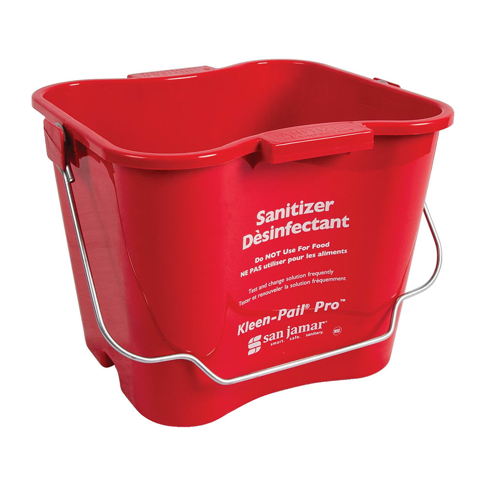 San Jamar KPP256RD 8 qt Kleen-Pail® Pro™ - Plastic, Red