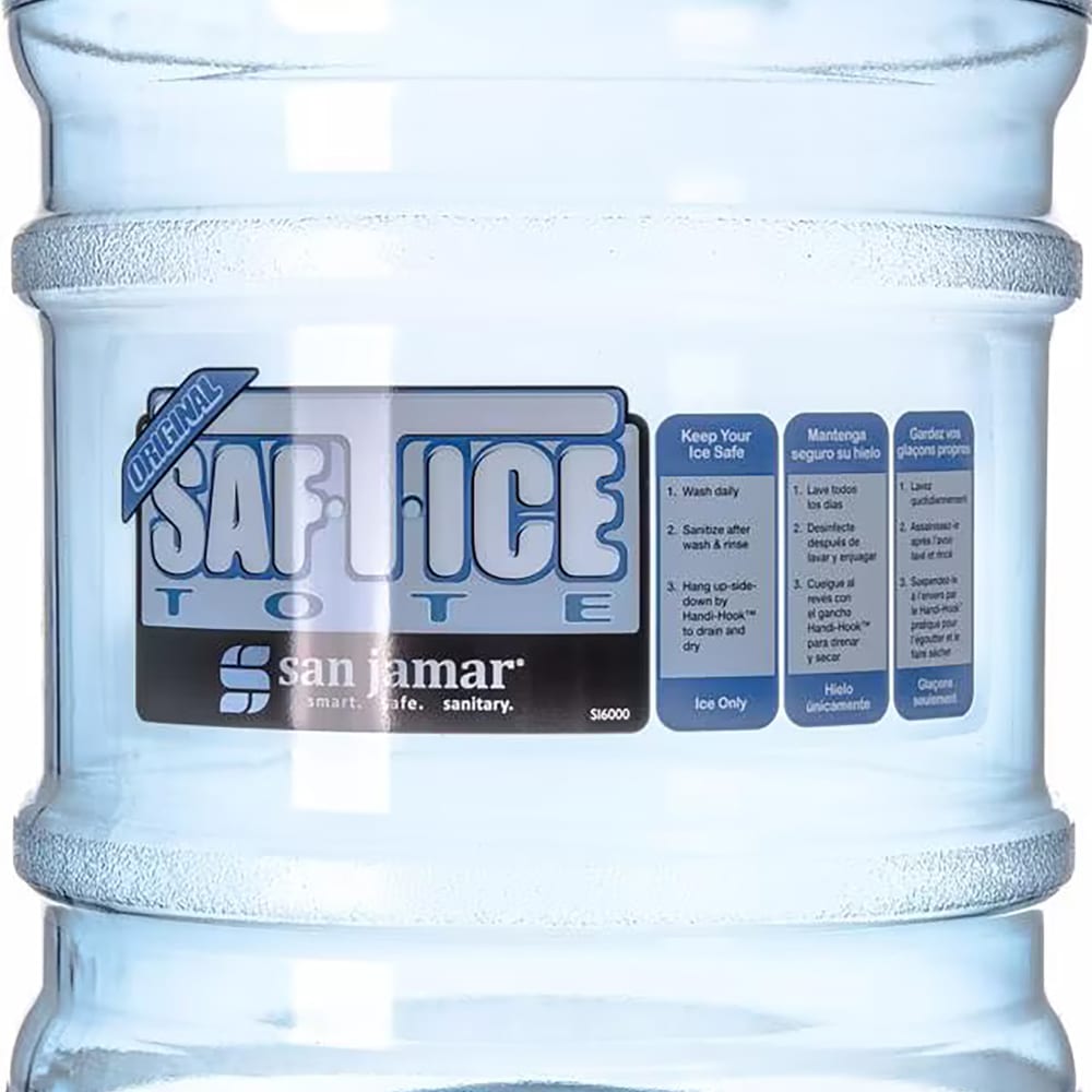 San Jamar SI6000 Round Ice Tote w/ 6 gal Capacity, Clear Blue