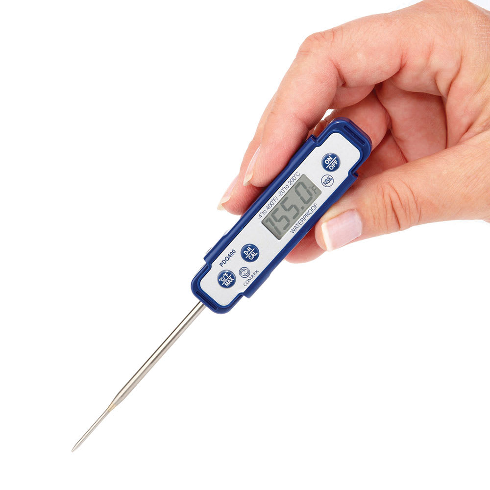 Comark PDQ400 Waterproof Digital Pocket Thermometer w/ 3" Stem, -4 to ...