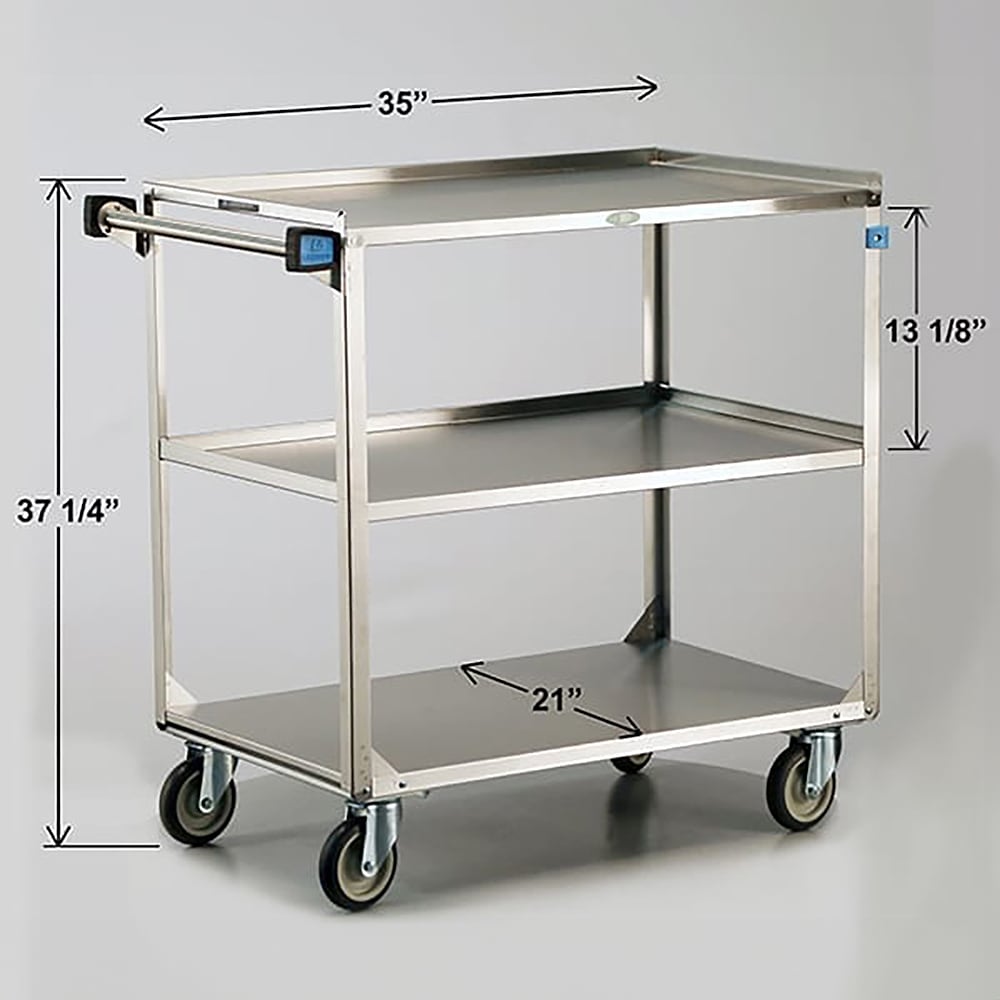 Lakeside 444 39 1/4" Queen Mary Cart w/ 3 Level, 500 lb Capacity