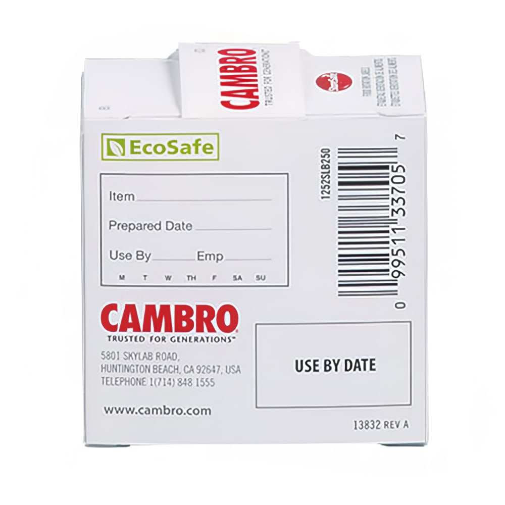 Cambro 1252SLB250 StoreSafe Food Rotation Labels - 1 1/4x2" (250 Per Roll)