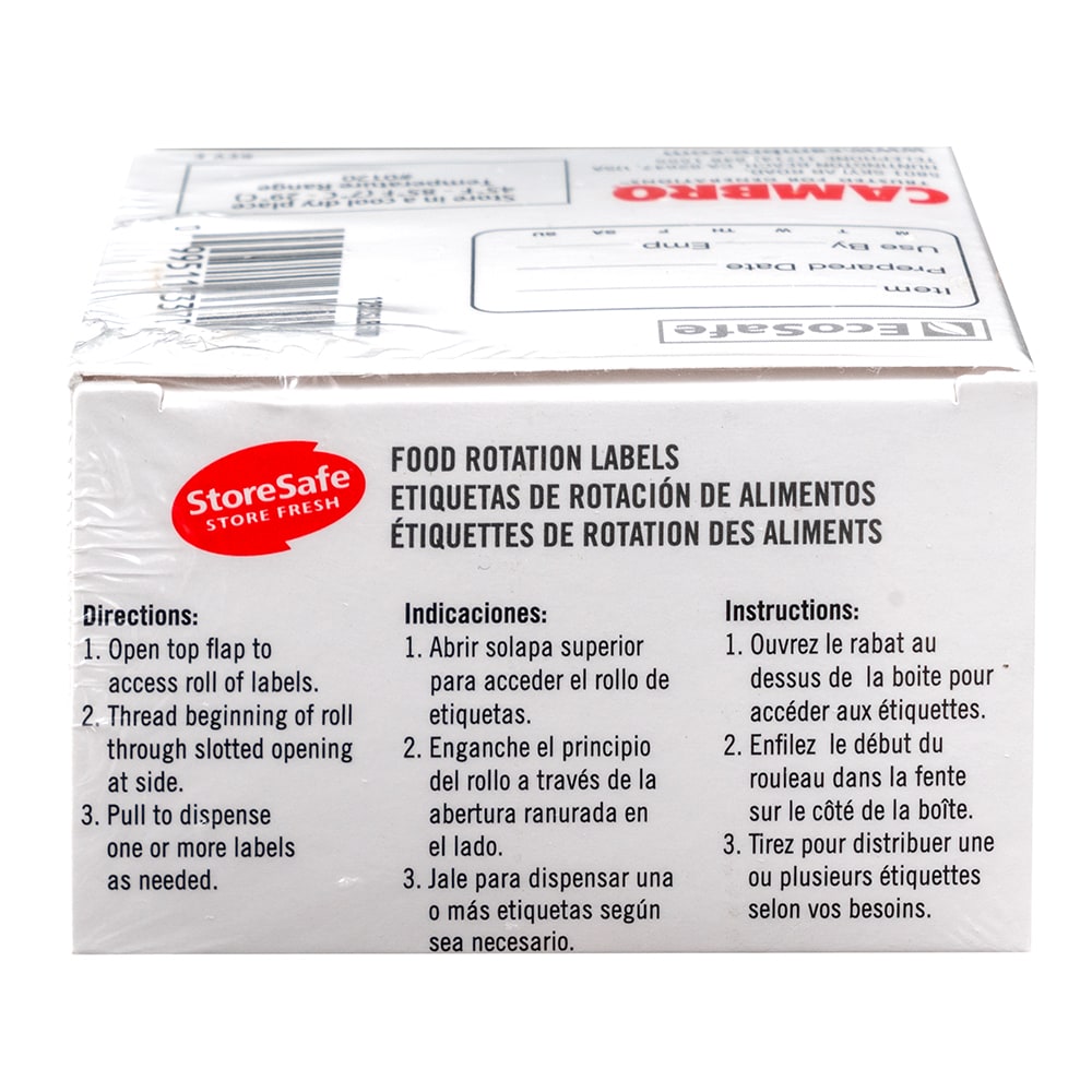 Cambro 1252SLB250 StoreSafe Food Rotation Labels - 1 1/4x2" (250 Per Roll)
