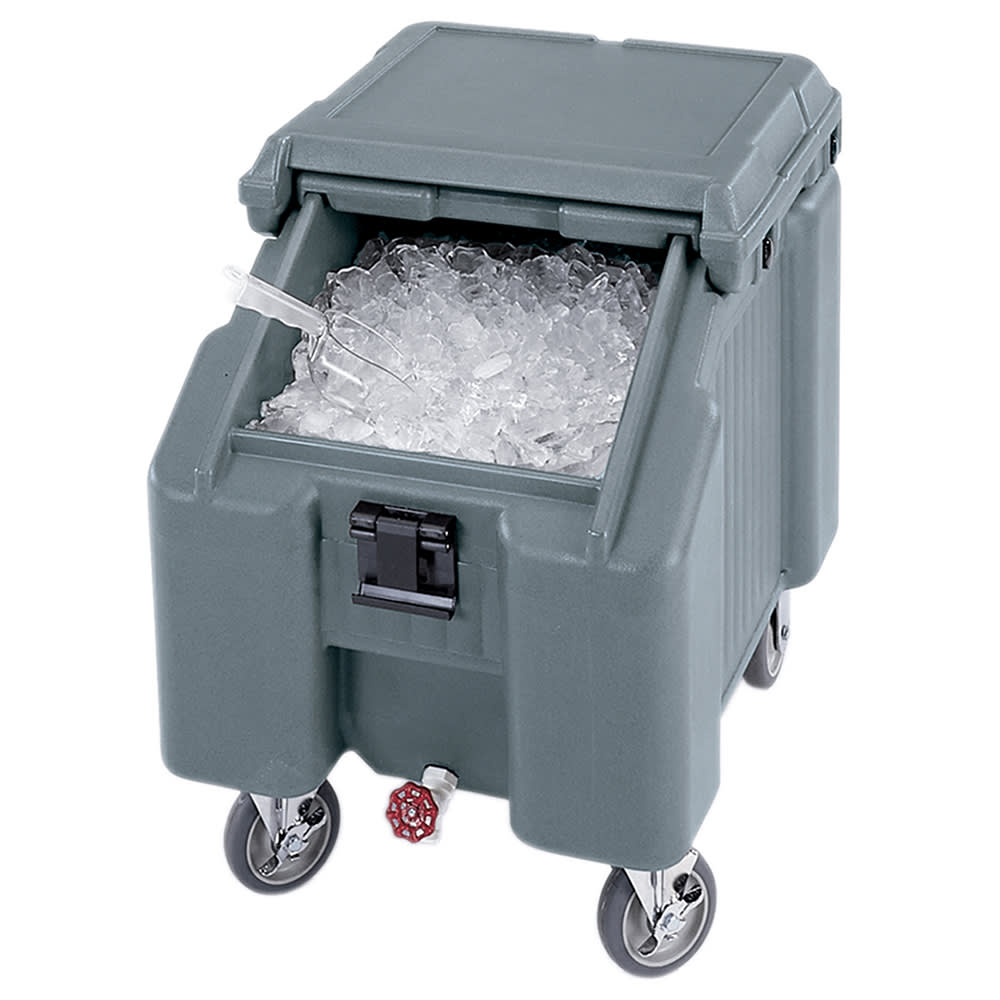 Cambro ICS100L191 100 lb Insulated Mobile Ice Caddy - Plastic, Granite Gray