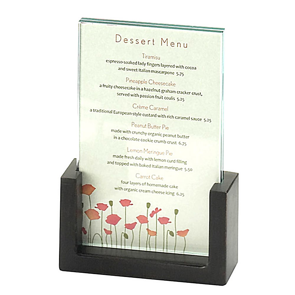 Cal-Mil 1510-46 Tabletop Menu Card Holder - 4" x 6", Acrylic/Black