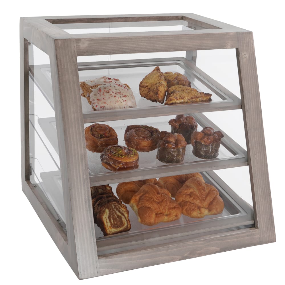 Cal-Mil 3432-110 3 Slanted Tier Full Service Pastry Display Case - 21"W ...