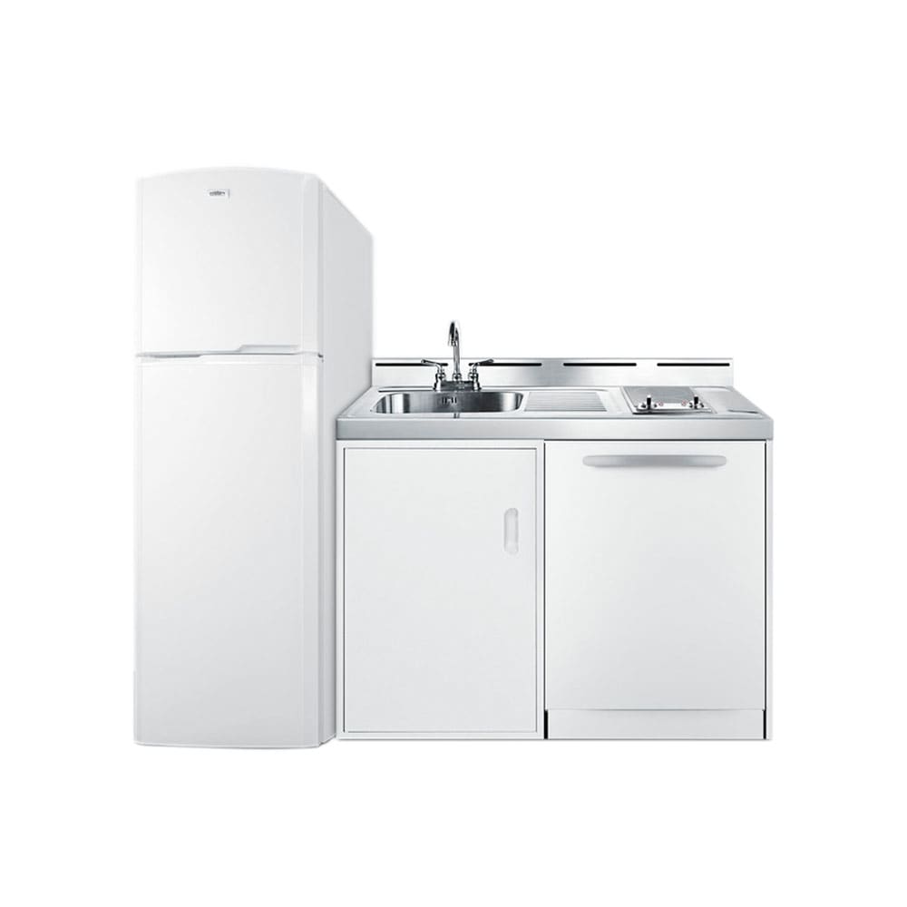 Summit ACKDW721G 72" Kitchenette w/ Sink, 2 Burners, Refrigerator ...