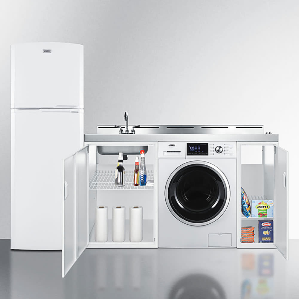 Summit ACKSPWD82 83" Kitchenette w/ Sink, 2 Burners, Refrigerator ...