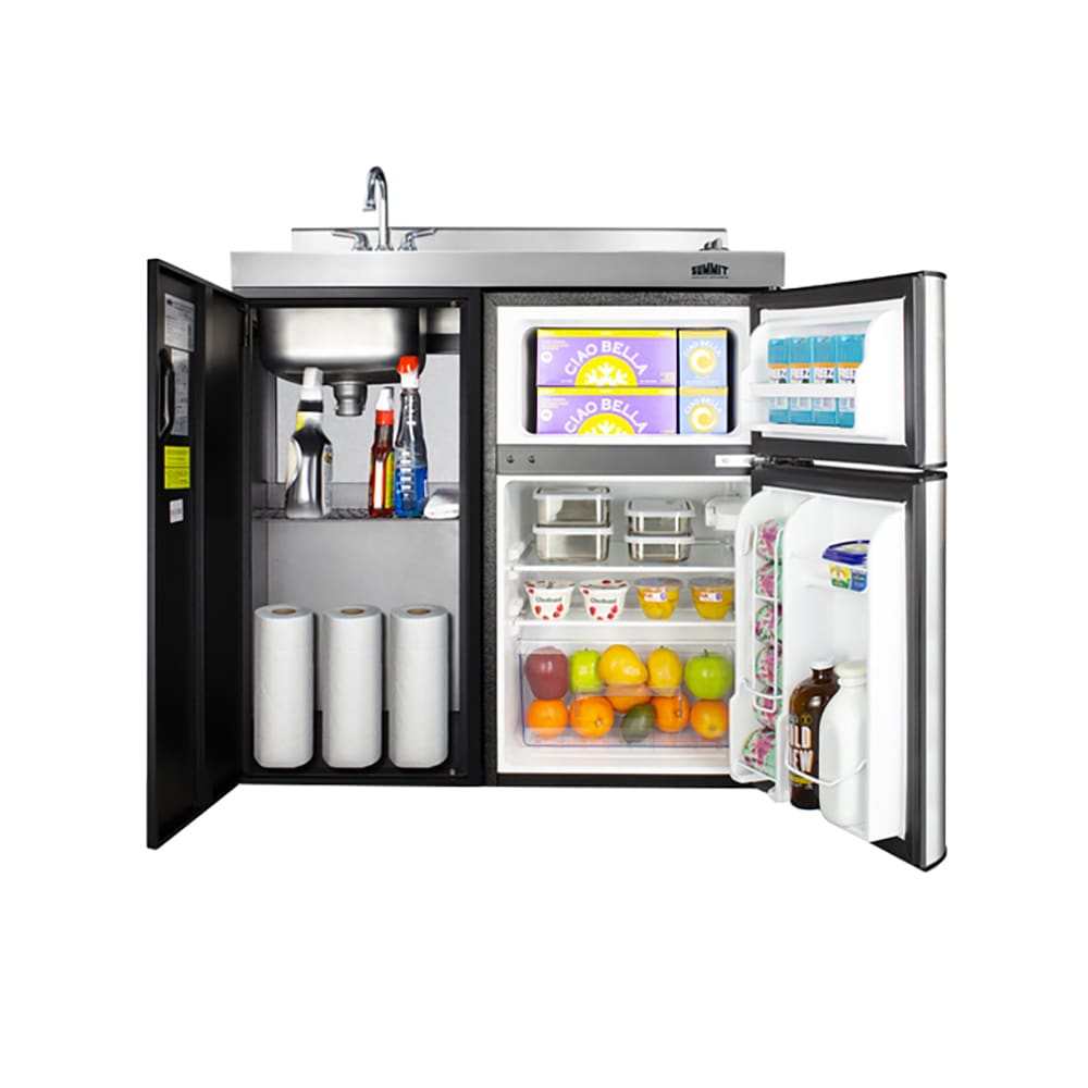 Summit CK36EL 36 1/8" Kitchenette w/ Sink, Cooktop, Refrigerator ...