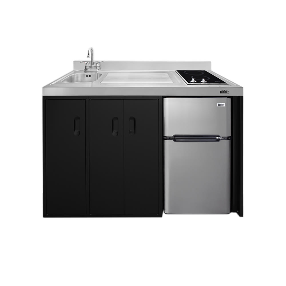 Summit CK54SINKL 54" Kitchenette w/ Sink, Smooth Electric Cooktop ...
