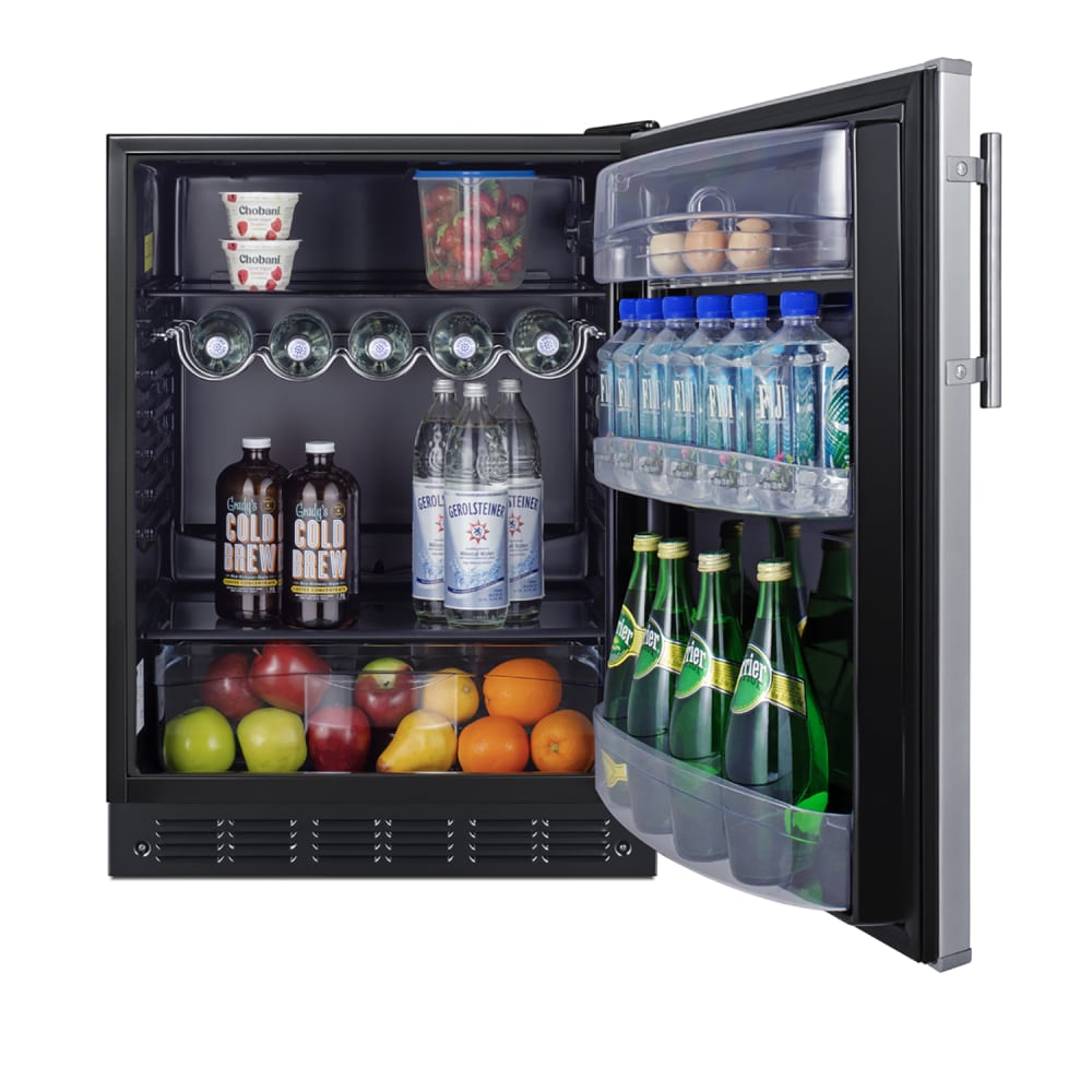 Summit FF6BK2SS 23 5/8" Undercounter Refrigerator w/ (1) Section & (1 ...
