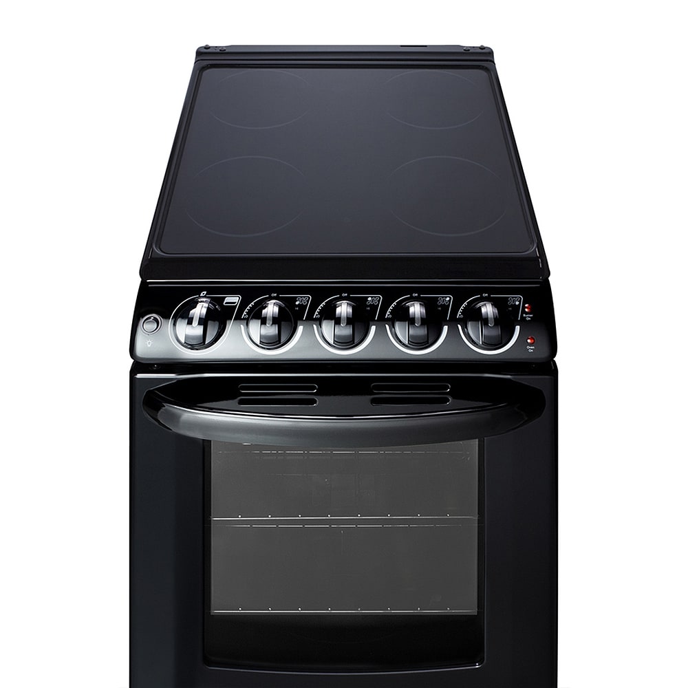 Summit REX2051BRT 20" 4 Burner Electric Range w/ Ceramic Cooktop ...