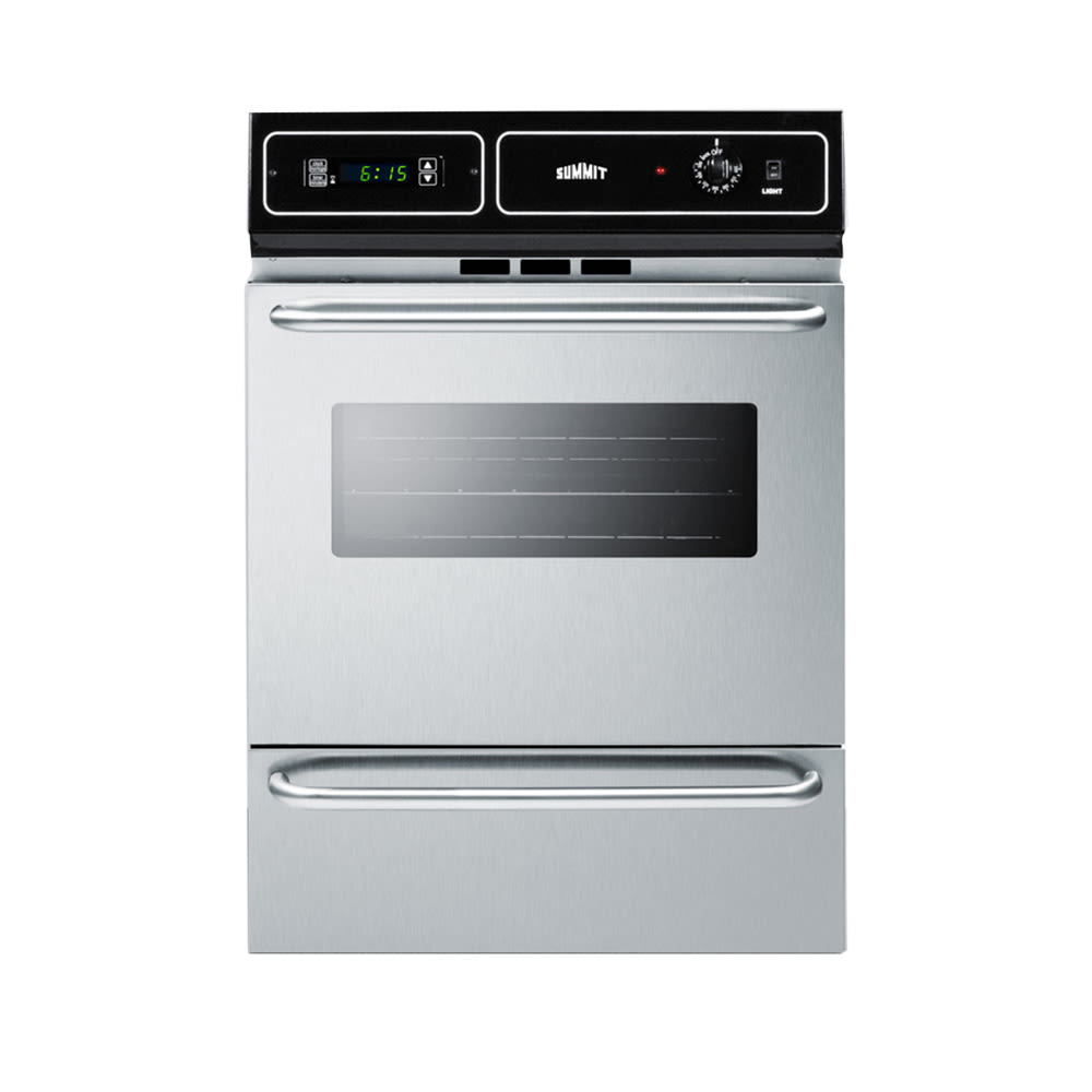 Summit TTM7212BKW 24"W Gas Wall Oven w/ Window - Black/Stainless ...